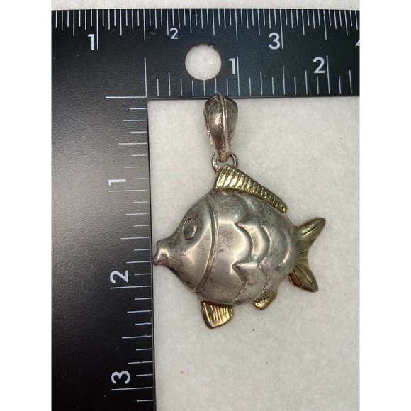 Unbranded | Jewelry | Vintage Pewter Silver Gold Tone Fish Pendant Rare ...
